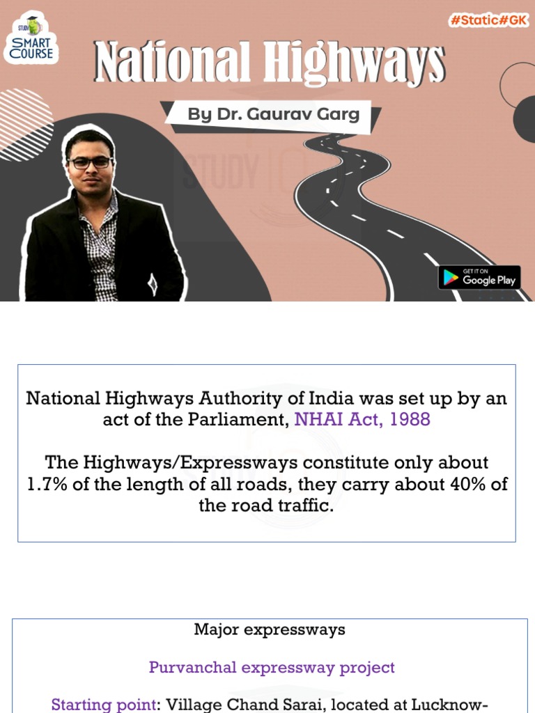 National Highways of India PPT | PDF | Road Transport | Road Infrastructure