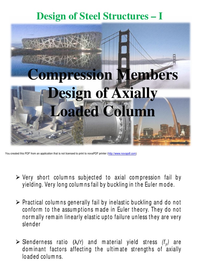 L13 - Design of Compression Members - Axially Loaded | PDF | Buckling | Strength Of Materials