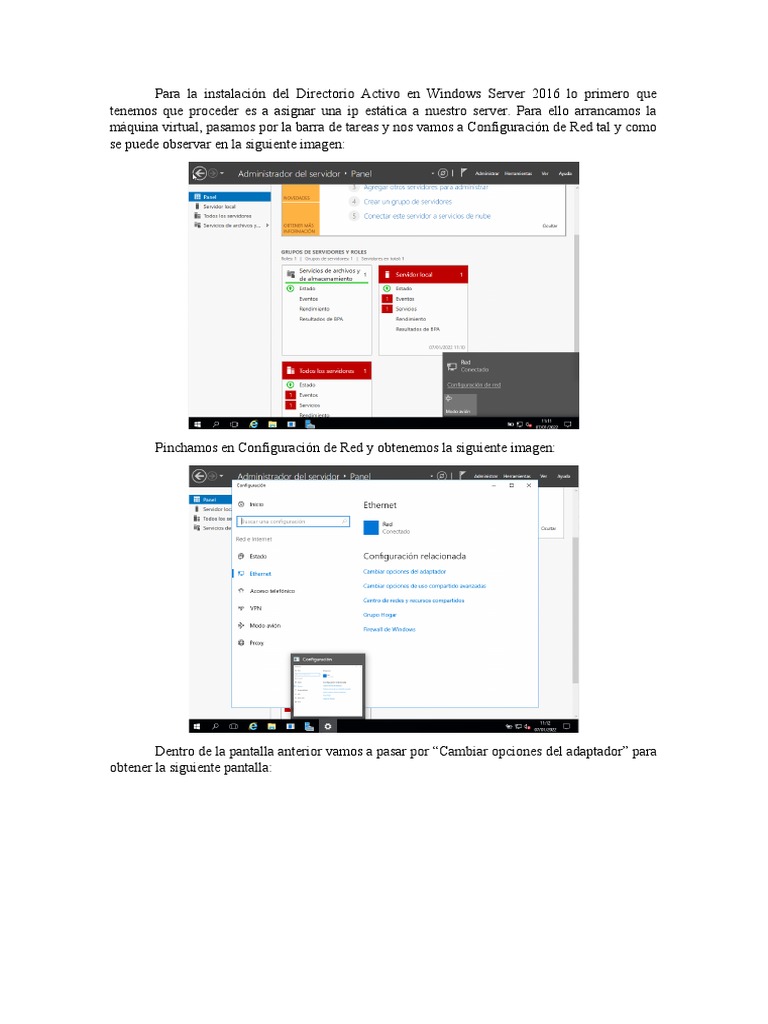 Guía para instalar Active Directory en Windows Server 2016 | PDF | Directorio Activo | Software ...