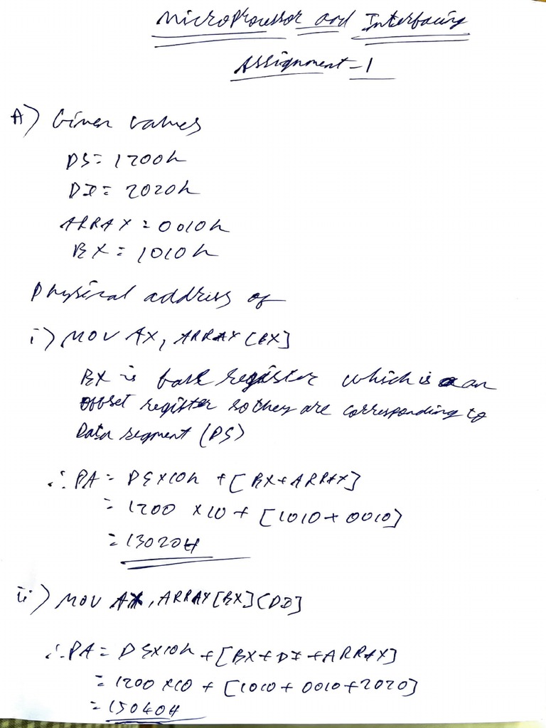 Microprocessor and Interfacing Theory Assignment-1 | Download Free PDF | Multiplication ...