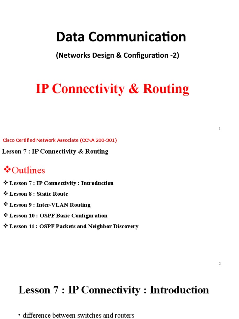 Network Design 2 (IP Connectivity & Routing Protocol) | PDF | Ip Address | Router (Computing)