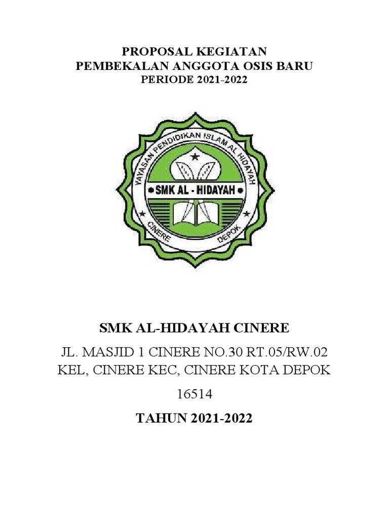 Proposal Pembekalan Anggota Osis Baru 21 | PDF