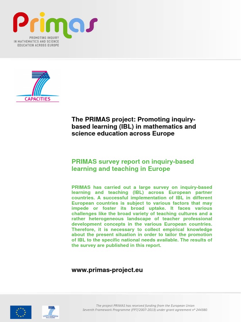 Analysis of Inquiry-Based Learning in Mathematics and Science Education ...