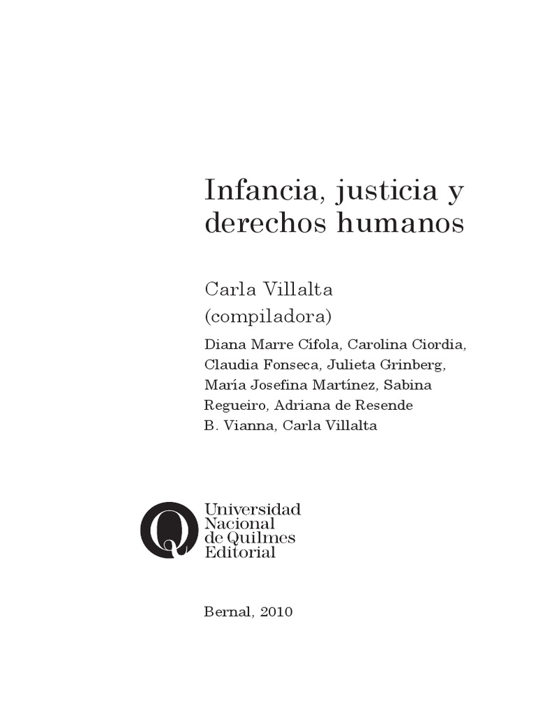 Infancia, Justicia y Derechos Humanos: Carla Villalta (Compiladora) | PDF | Abuso infantil | La ...
