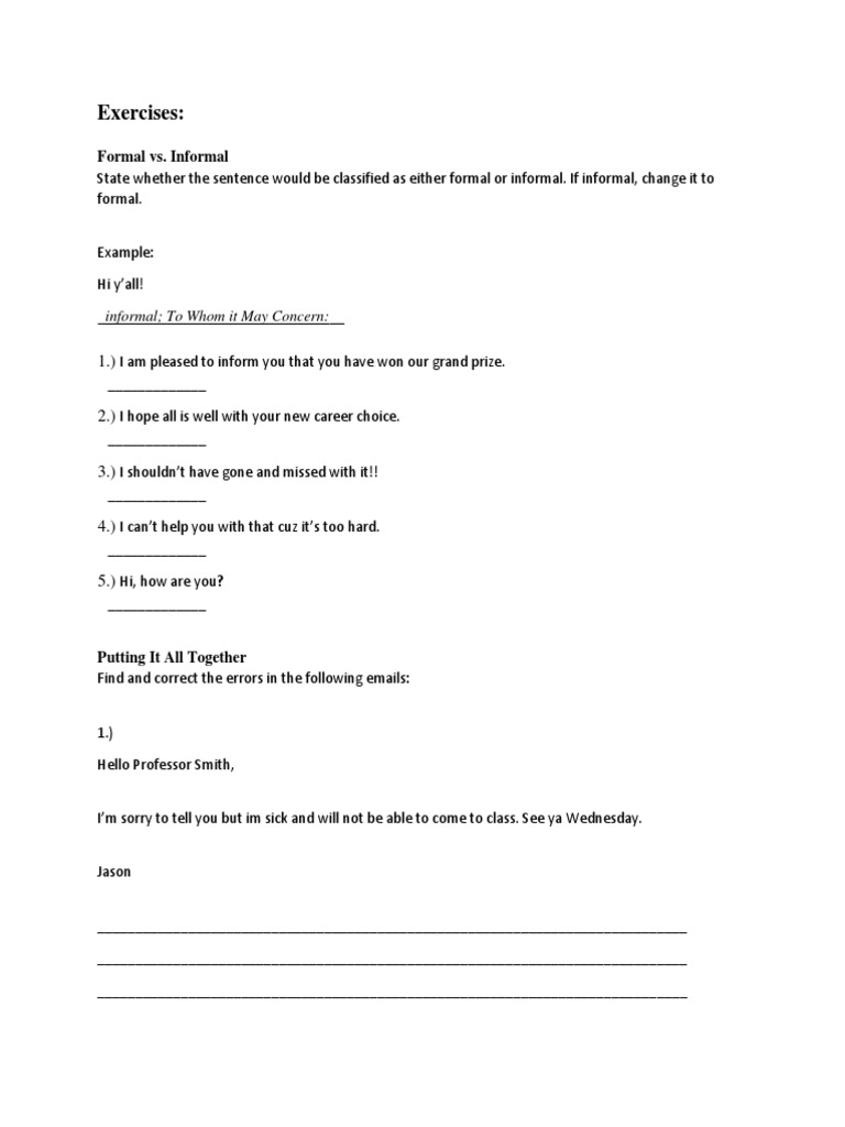 Exercise Email | PDF | Marketing | Communication