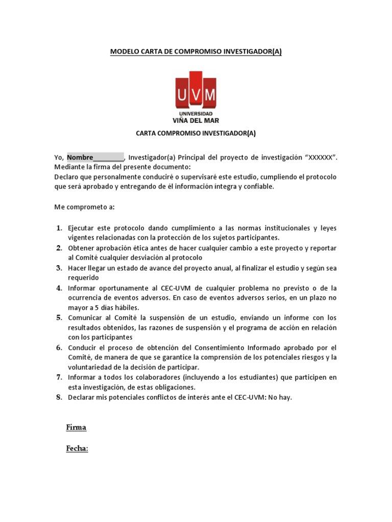 Carta Compromiso | PDF