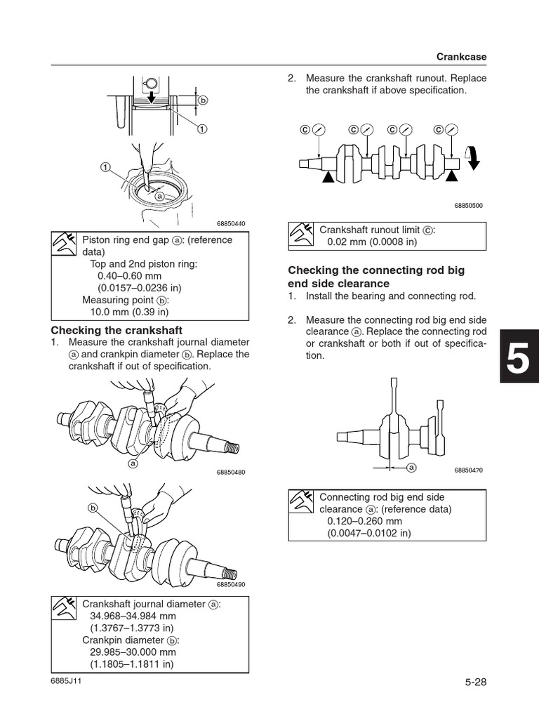 Checking The Connecting Rod Big End Side Clearance: Crankcase | PDF ...