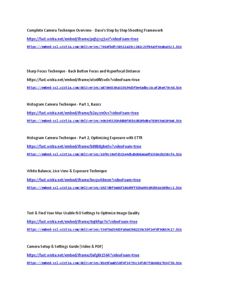 Complete Camera Technique Overview | PDF