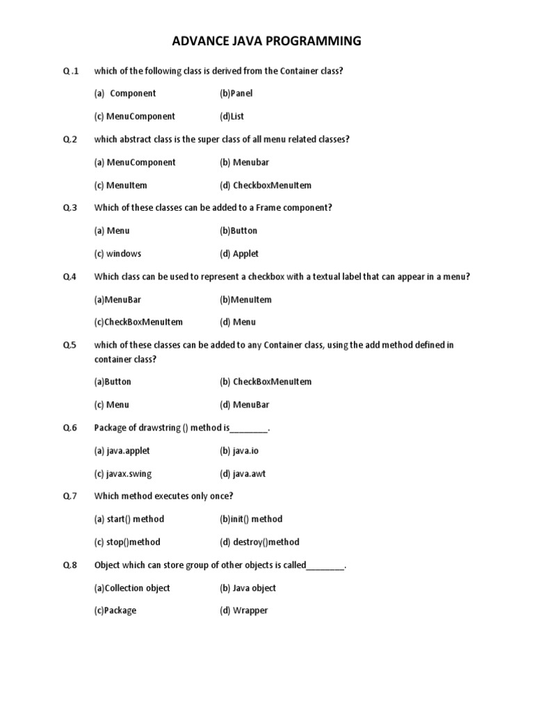 Ajp Question Bank | PDF | Java Virtual Machine | Java (Programming ... Ajp Question Bank | PDF | Java Virtual Machine | Java (Programming ...