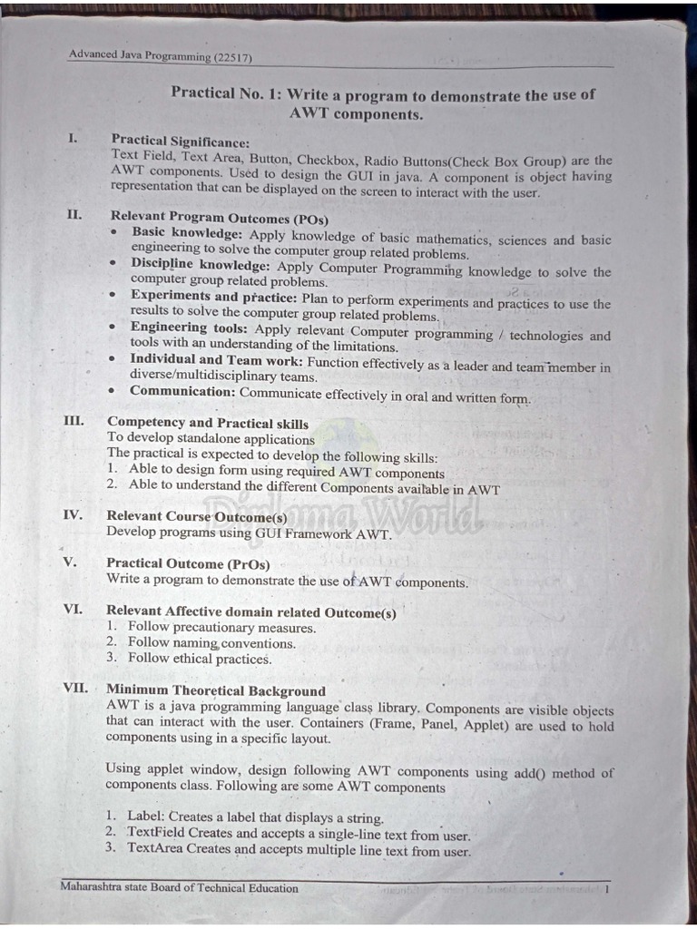 AJP Solved Manual @diploma - World | PDF