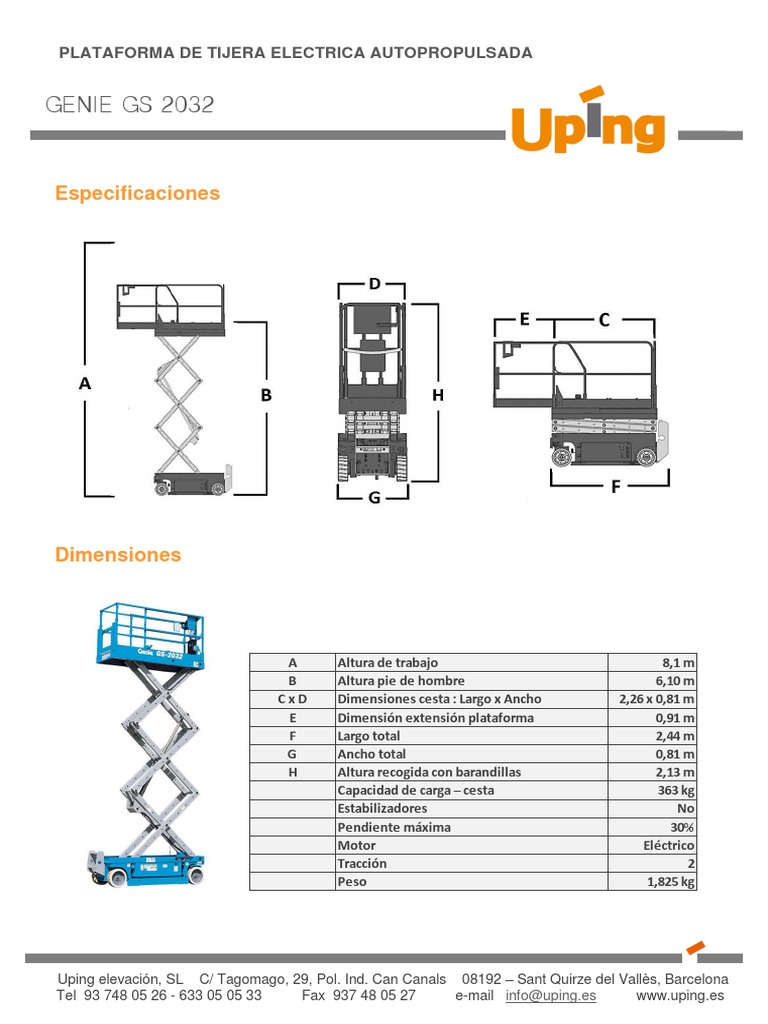 Ficha Técnica 08 M GENIE GS 2032 | PDF