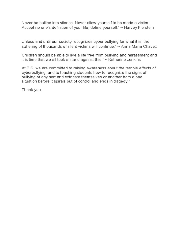 Cyberbullying Role Play | PDF