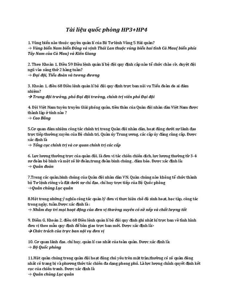 Tài liệu quốc phòng HP3+ HP4 | PDF