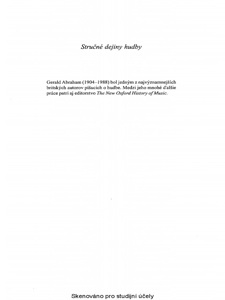 Abraham Gerald Strucne Dejiny Hudby 01 | PDF