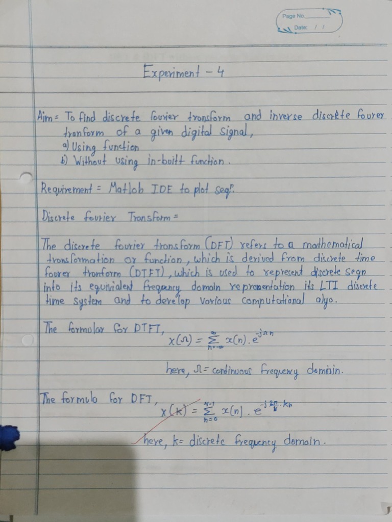 DSP Exp 4 | Download Free PDF | Discrete Fourier Transform | Operator Theory