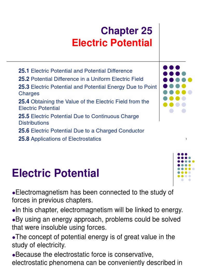 Chap 25 Electric Potential | PDF | Electric Field | Electronvolt