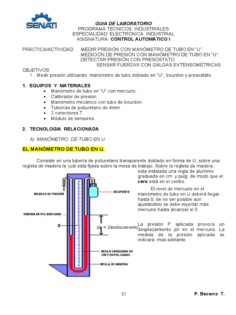 GUIA LAB. CAI Medición de Presión P5 | PDF | Presión | Medición