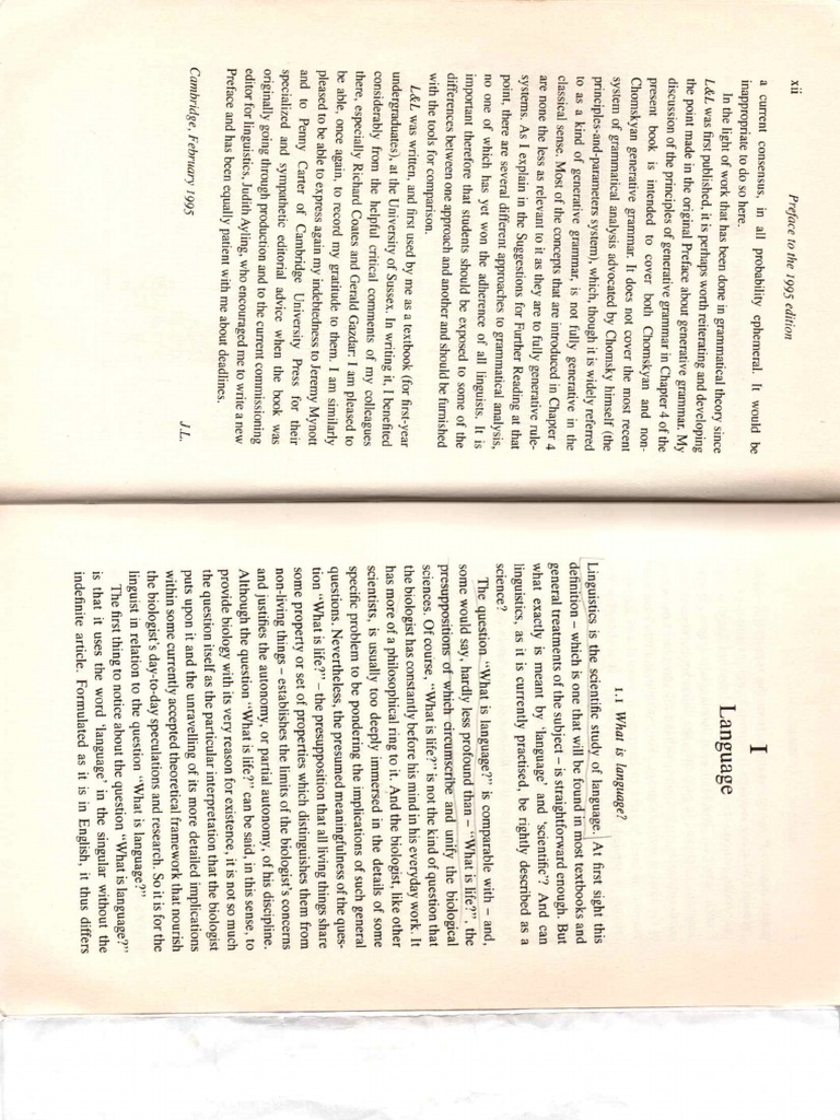 Lyons John Language and Linguistics Chapter1 | PDF