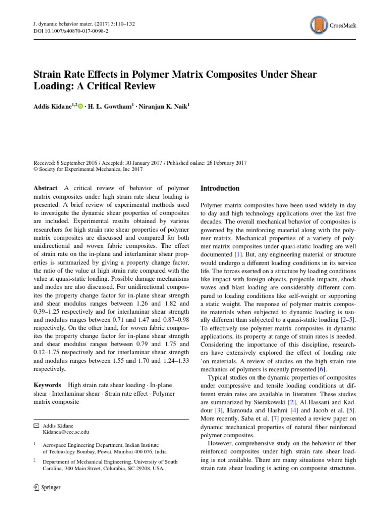 2017 - Strain Rate Effects in Polymer Matrix Composites Under Shear ...