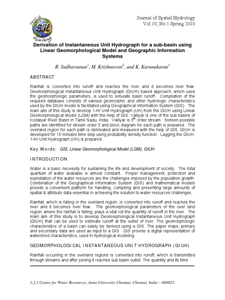 GIS-Based Hydrograph Modeling | PDF | Drainage Basin | Stream