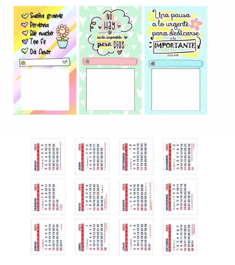 Molde para Mini Calendario | PDF