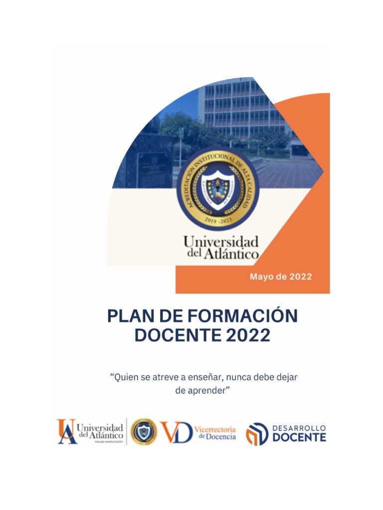 Plan de Formación Docente 2022 | PDF | Maestros | Plan de estudios