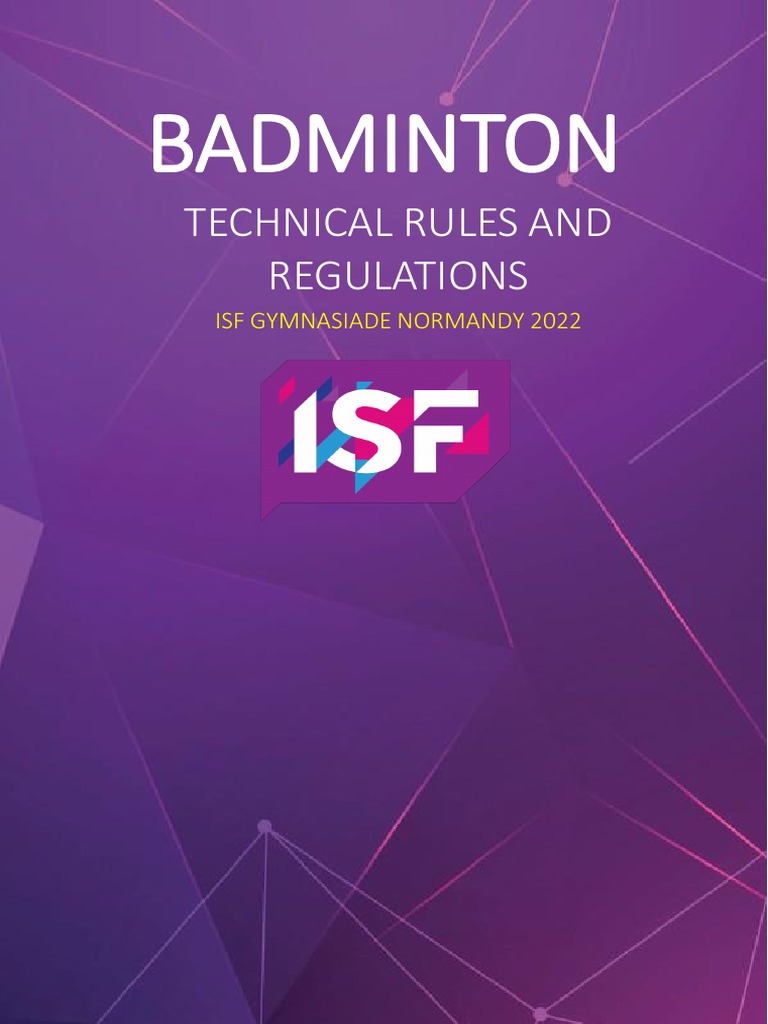 BADMINTON Technical Rules and Regulations | PDF | Tournament | Government