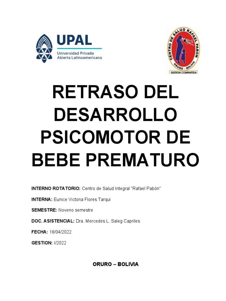 Retraso Del Desarrollo Psicomotor de Bebe Prematuro | PDF | Anatomía | Extremidades (anatomía)