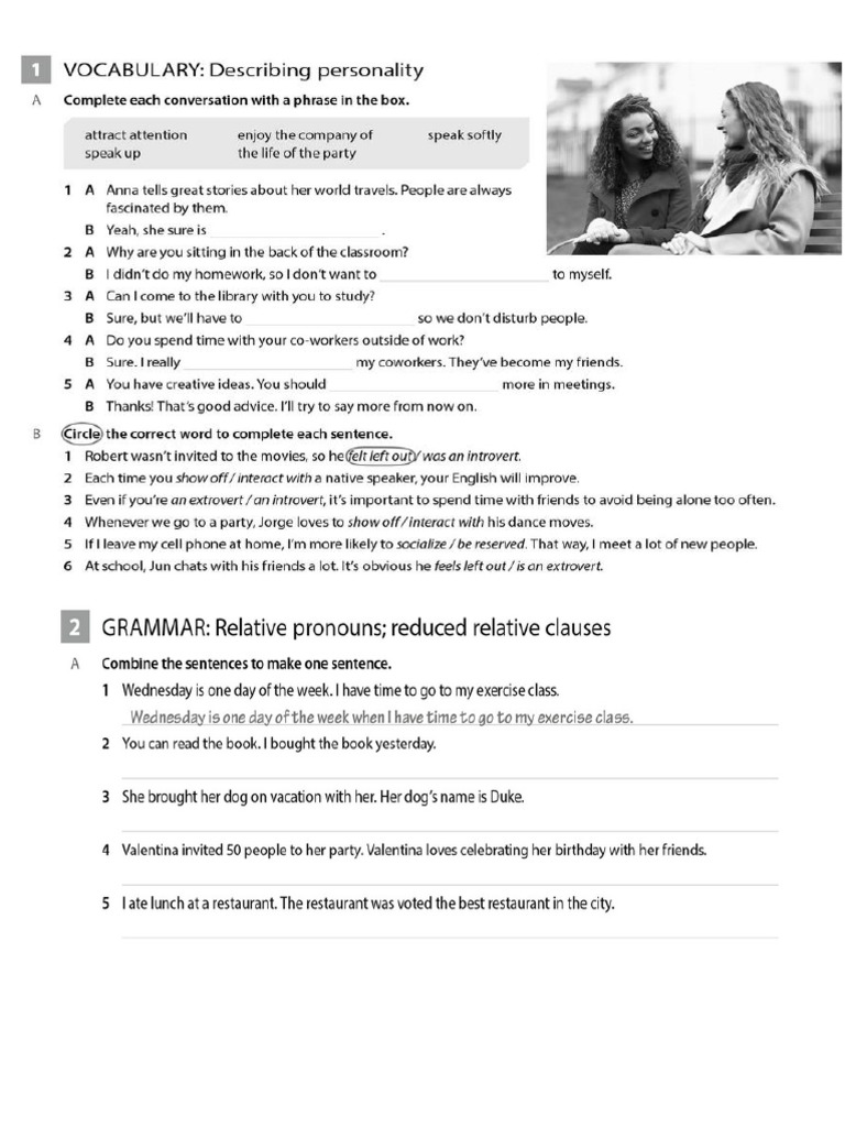 Vocabulary and Grammar Practice Unit 3.2 | PDF