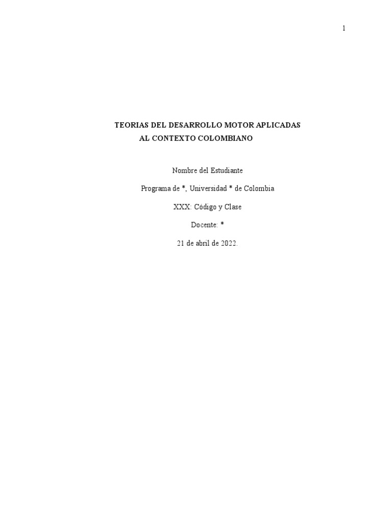 Teorias Del Desarrollo Motor | PDF | Mente | Deportes Teorias Del Desarrollo Motor | PDF | Mente | Deportes