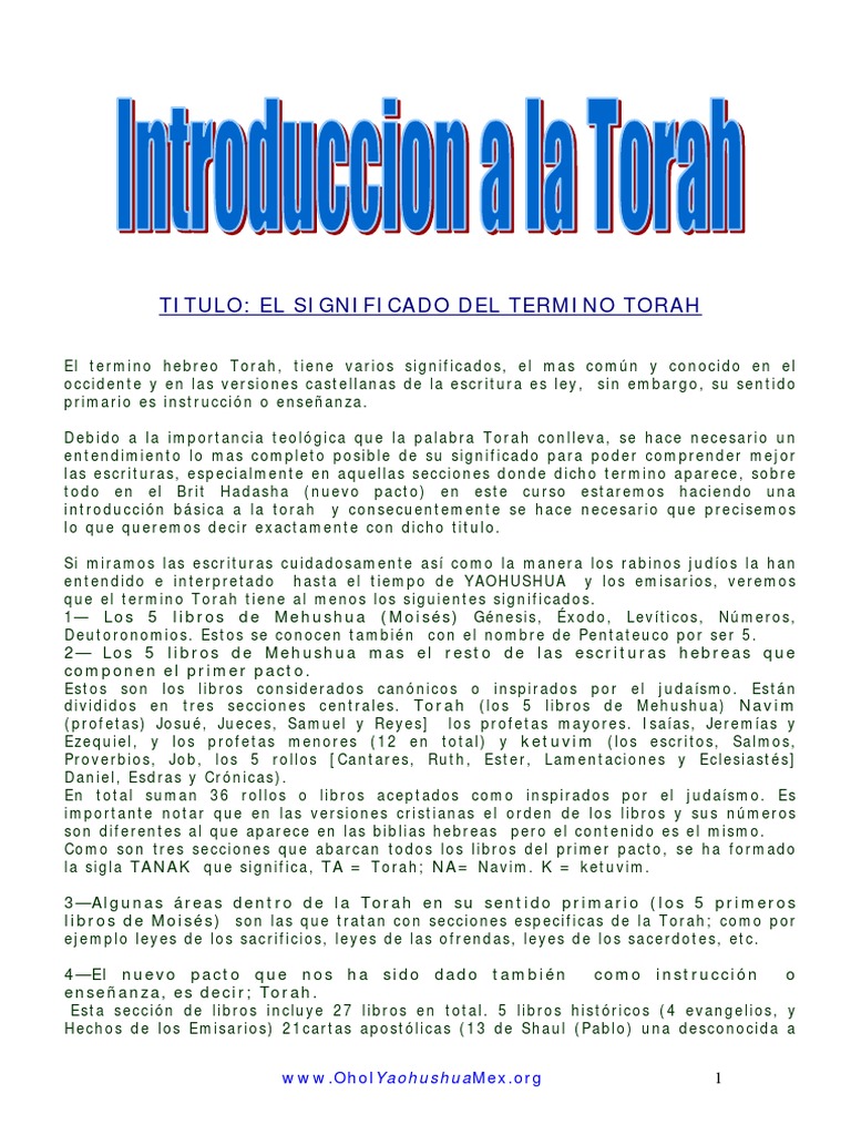 Aspectos de La Tora | PDF | Biblia | Tora