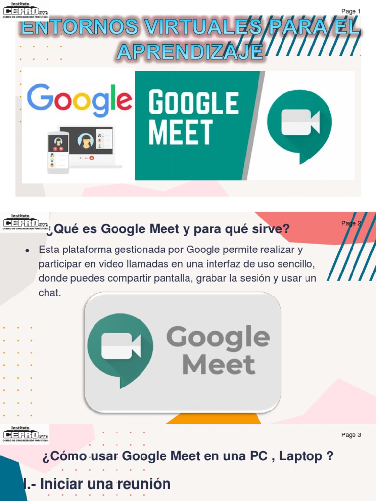 Guía para usar Google Meet eficazmente | PDF | Chat en linea | Internet