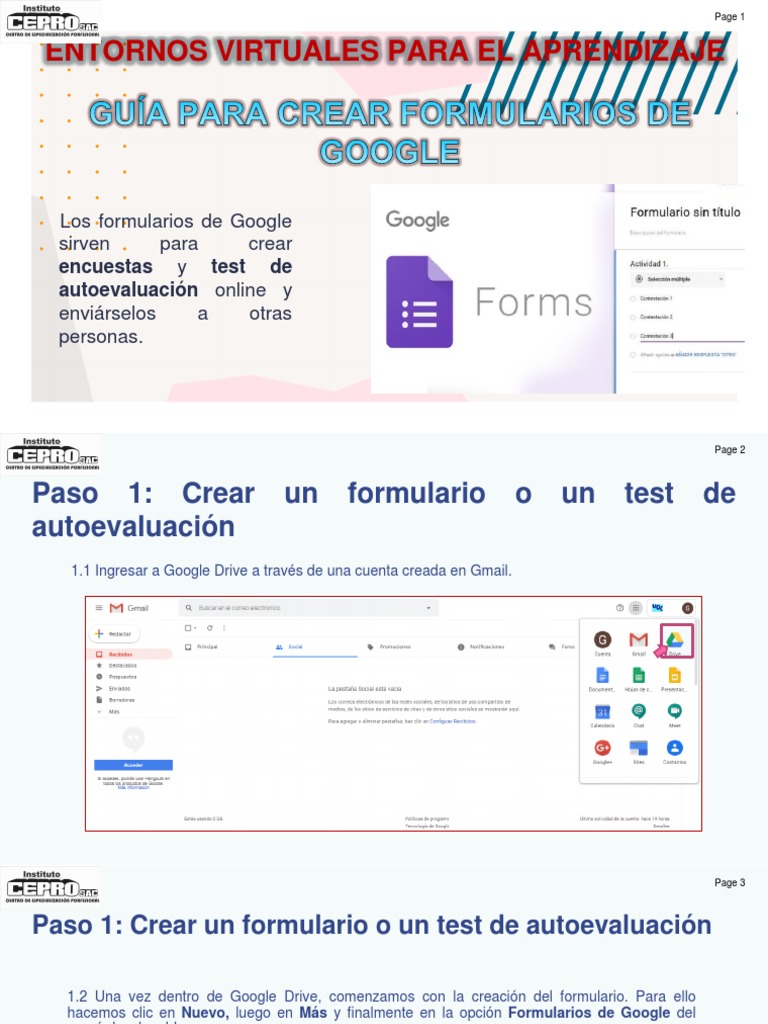 Guia - Google Forms | Descargar gratis PDF | Cuestionario | Red mundial
