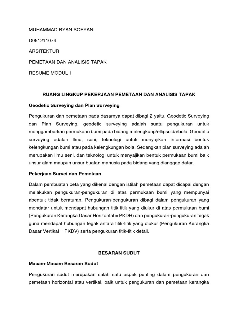 Pemetaan dan Analisis Tapak Ryan Sofyan | PDF | Metode & Bahan Ajar
