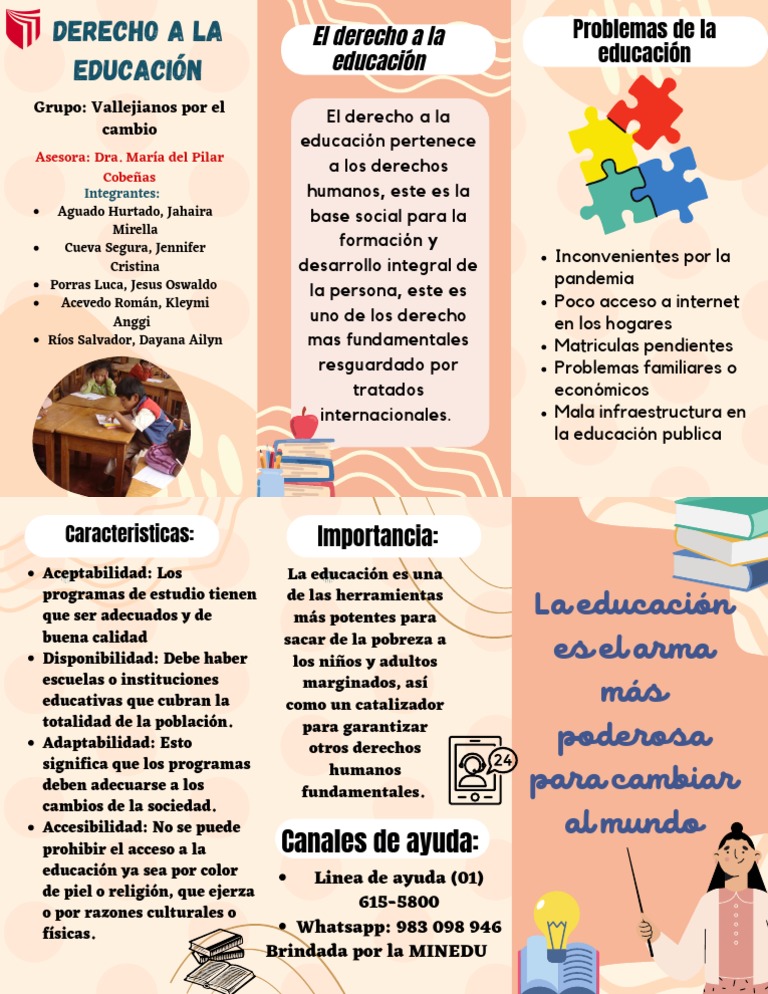 Triptico. Derecho Educación | PDF