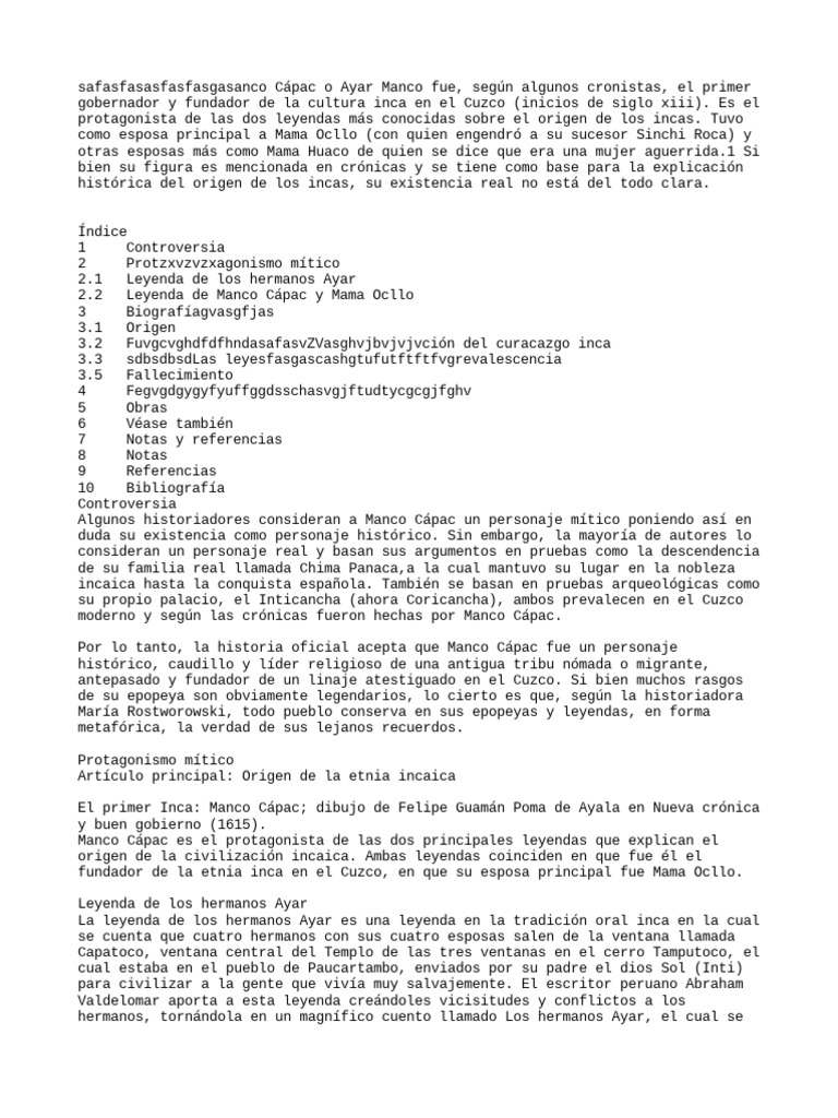 Manco Cápac: Fundador de la Cultura Inca | PDF | Imperio Inca | Perú