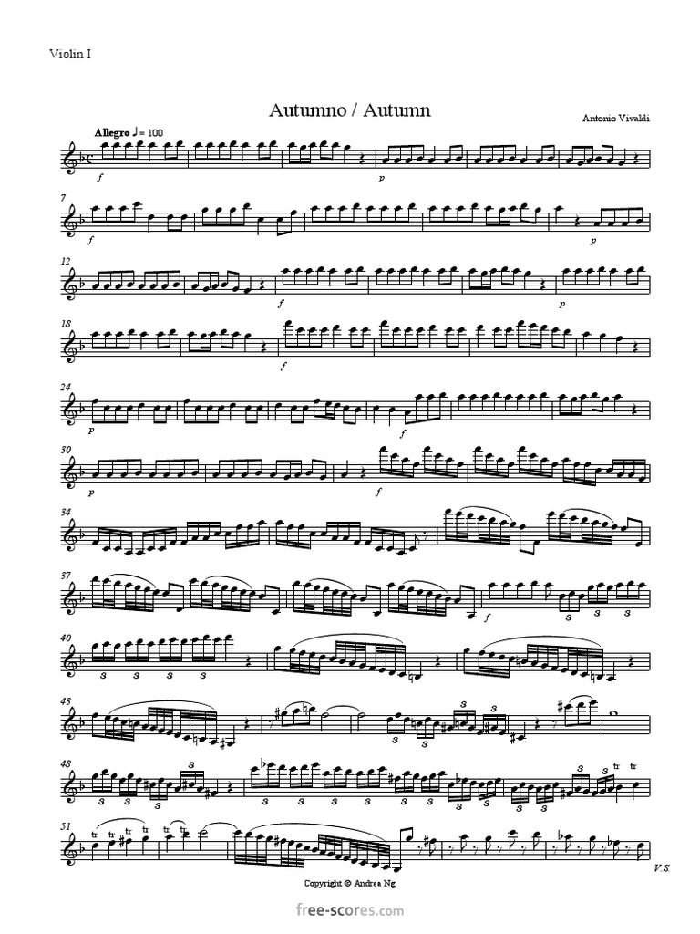 [Free Scores.com] Vivaldi Antonio Autumn First Movement Complete Solo ...