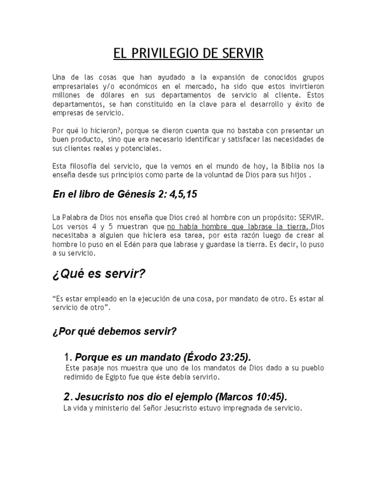 El Privilegio de Servir | PDF | Jesús | Amor