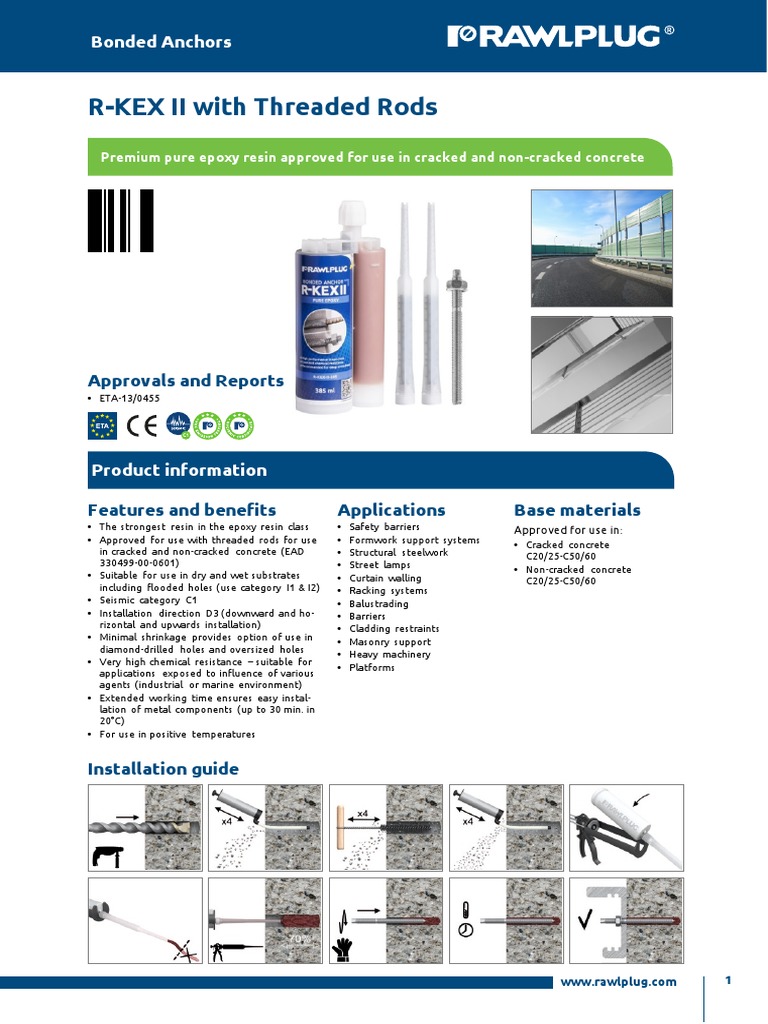 R-KEX II Ficha Tecnica EN | PDF | Strength Of Materials | Concrete
