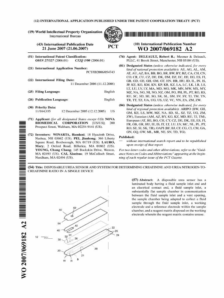 WO2007069182A2 - Nova Biomedical STAT | PDF WO2007069182A2 - Nova Biomedical STAT | PDF