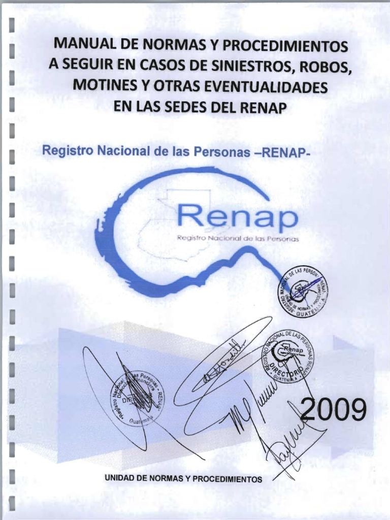 6 Manual Siniestros y Otras Eventulidades Renap 2009 | PDF