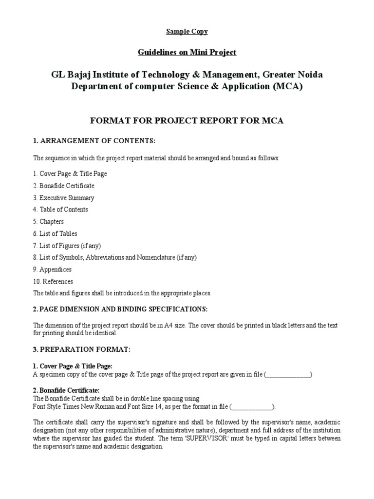 MCA Mini Project Report Guide | PDF | C (Programming Language) | Software Development