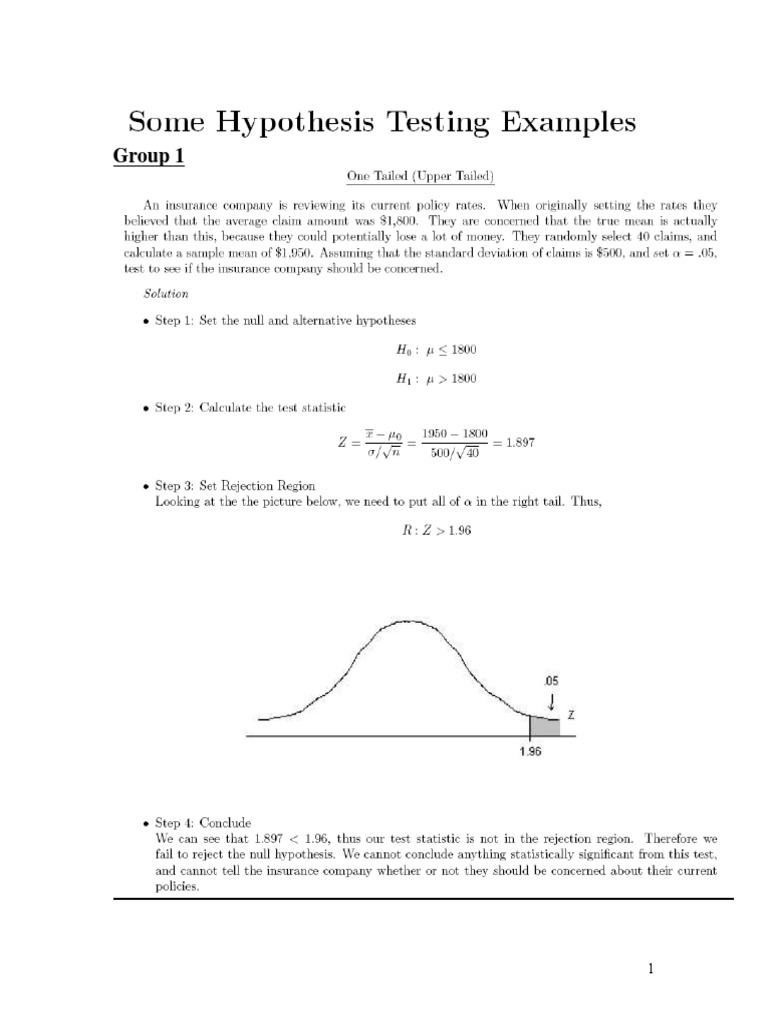 Hypothesis Testing Examples | PDF | Standard Deviation | Sampling ... Hypothesis Testing Examples | PDF | Standard Deviation | Sampling ...