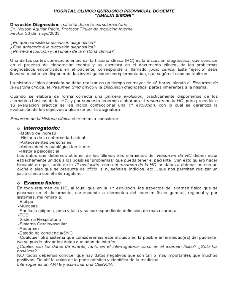 Guía de Discusión Diagnóstica Clínica | PDF | Diagnostico medico | Síndrome