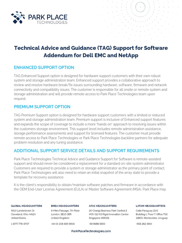 TAG Support For Storage Software Addendum | PDF | Software | Data