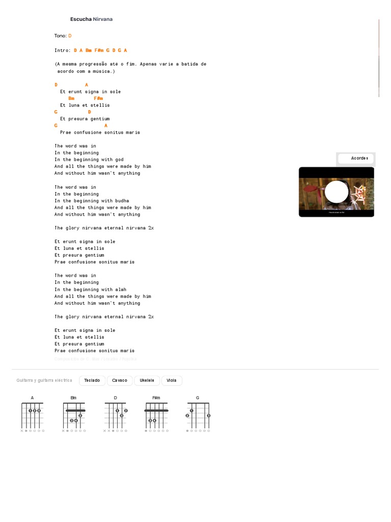 Nirvana Chords and Lyrics Guide | PDF