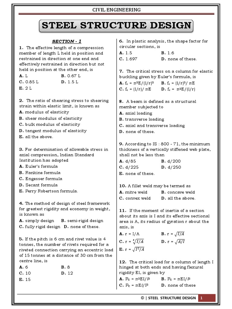 STEEL DESIGN (PDF - Io) | Download Free PDF | Bending | Beam (Structure)