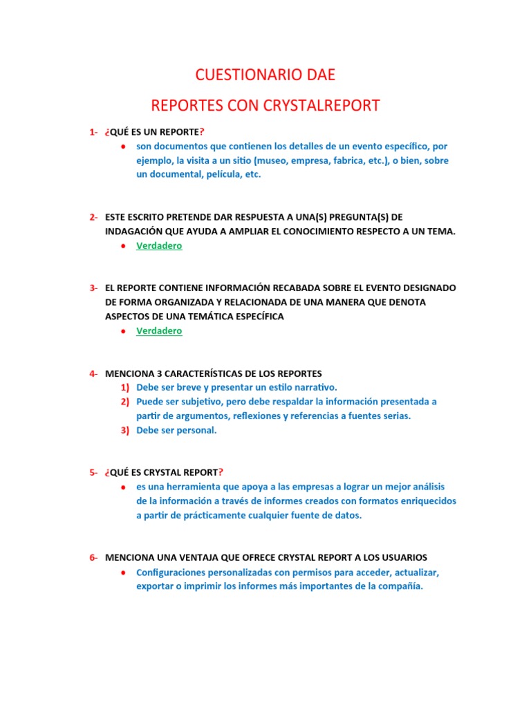 Reporte sobre la creación de informes con Crystal Reports y su ...