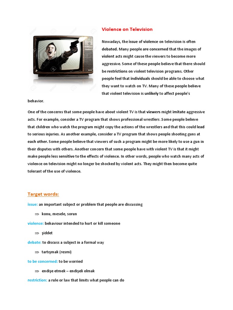 Impact of TV Violence on Behavior | PDF | Violence | Psychology