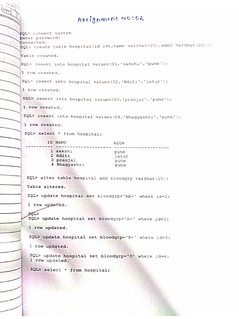 DBMS (LAB) Source Code by Tejal Waghmare | PDF